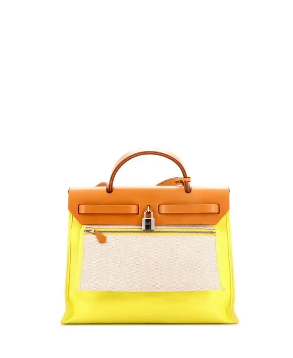 Hermès 31 Herbag Zip Berline Vache Canvas And Leather - Yellow