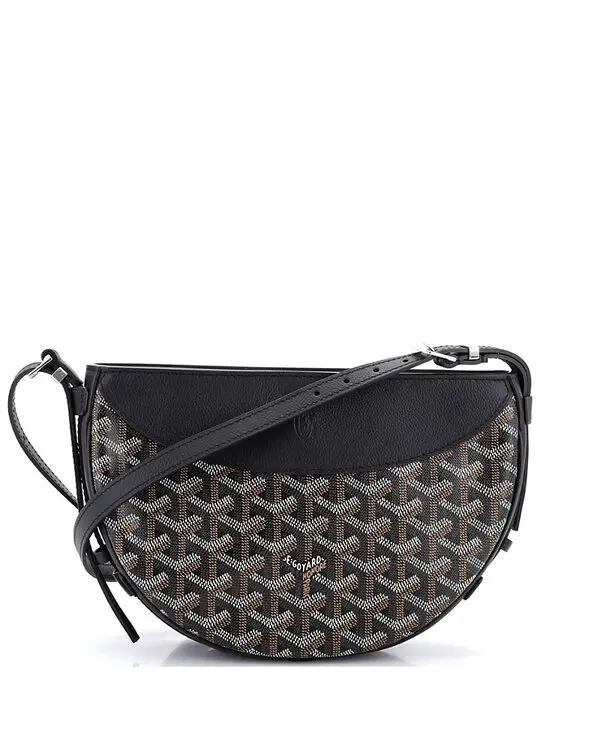 Goyard Hirondelle Shoulder Bag Coated Canvas And Leather - Black
