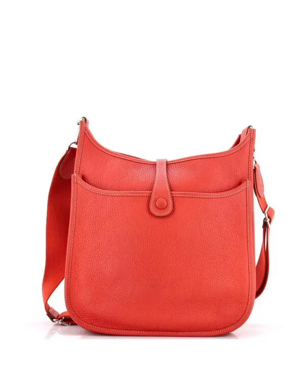 Hermès Evelyne Bag Gen Iii Clemence Leather Shoulder Bag - Orange