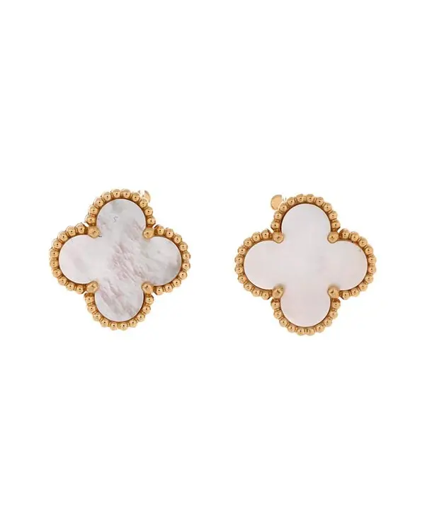 VAN CLEEF & ARPELS Vintage Alhambra Earrings 18k And Mother Of Pearl - Gold