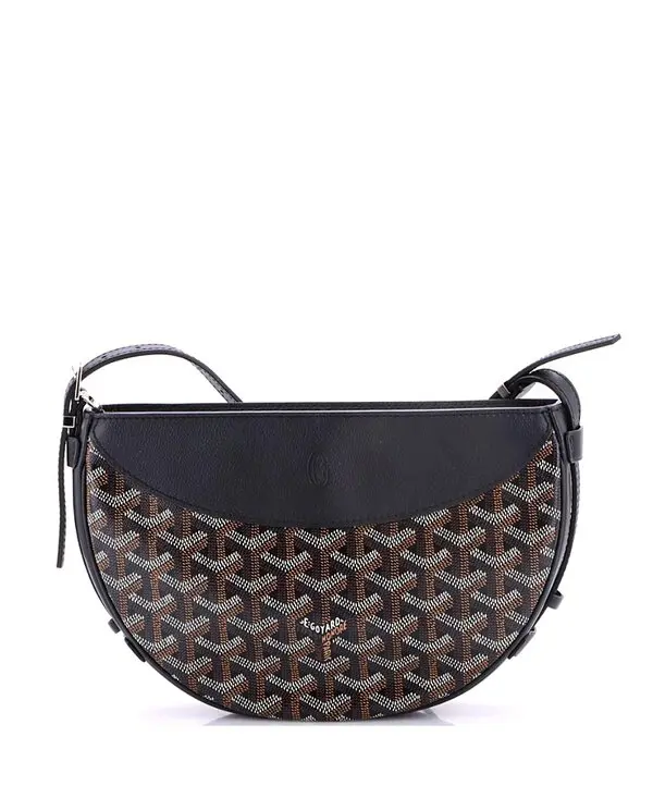 Goyard Hirondelle Shoulder Bag Coated Canvas And Leather - Black