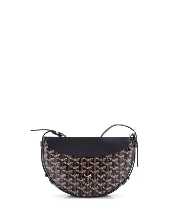 Goyard Hirondelle Shoulder Bag Coated Canvas And Leather - Black