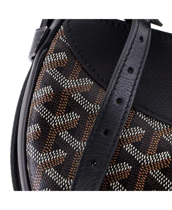 Goyard Hirondelle Shoulder Bag Coated Canvas And Leather - Black