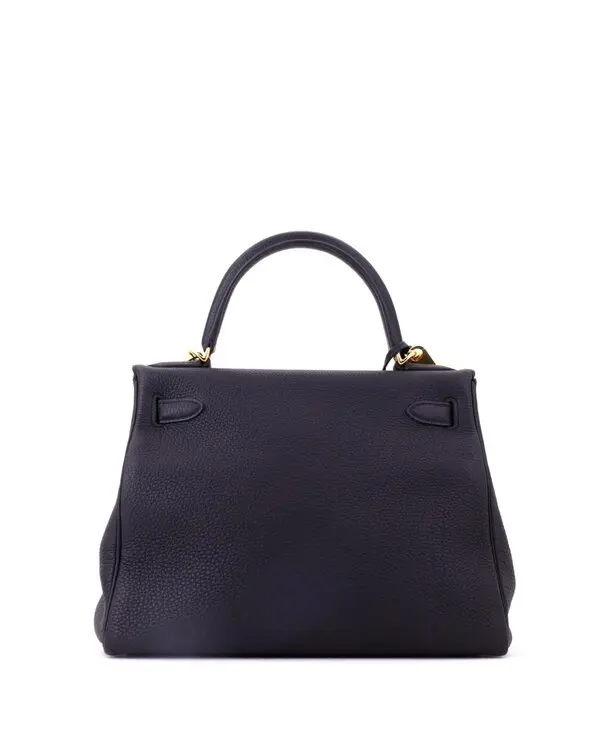 Hermès Kelly 28 Handbag Black Togo With Gold Hardware - Noir