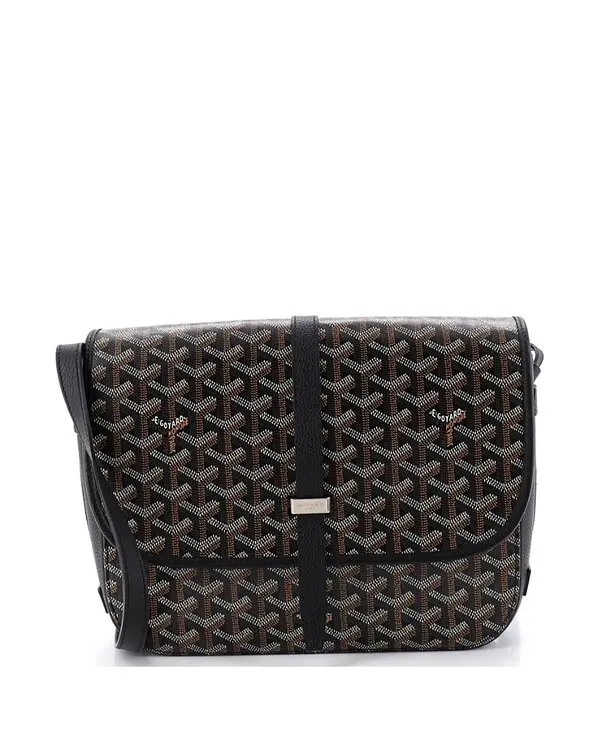 Goyard Mm Belvedere Ii Messenger Bag Coated Canvas - Black