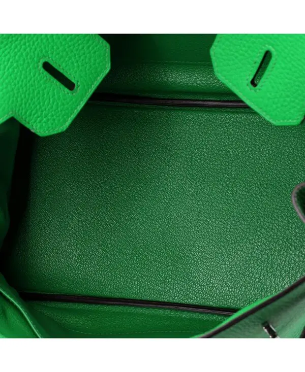 Hermès Birkin 30 Handbag Green Clemence With Palladium Hardware - Bamboo