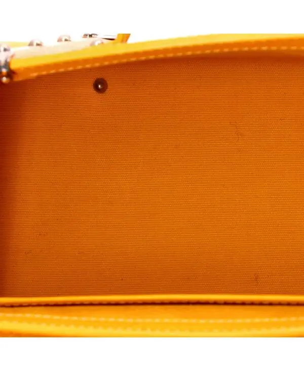 Goyard Mini Structured Saigon Top Handle Bag In Coated Canvas And Leather - Yellow