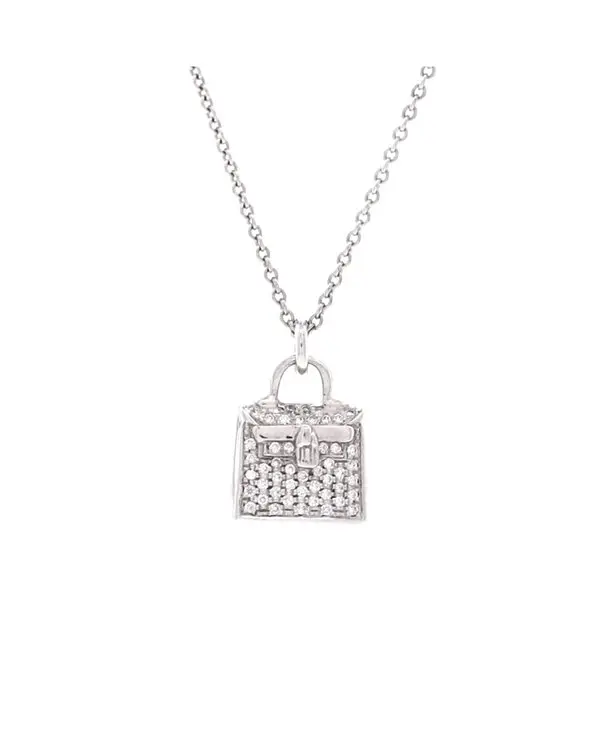 Hermès Kelly Amulette Pendant Necklace 18k Gold And Diamonds, 15.5 - White