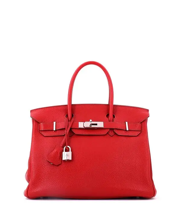 Hermès Birkin 30 Handbag Red Togo With Palladium Hardware