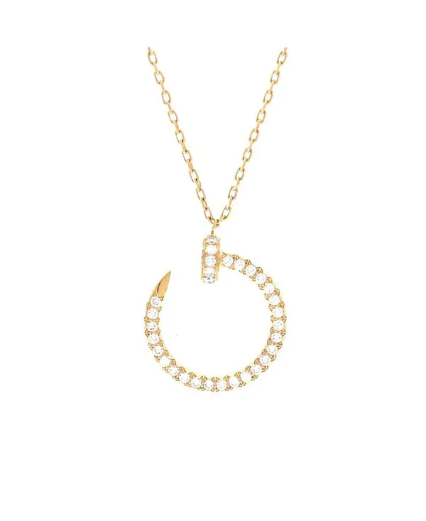 CARTIER Juste Un Clou Pendant Necklace 18k And Pave Diamonds, 17.75 - Gold