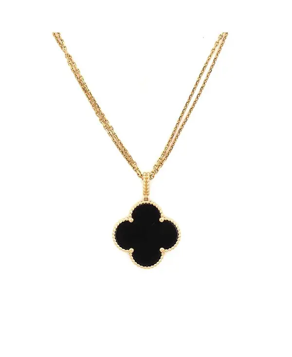 VAN CLEEF & ARPELS Magic Alhambra Pendant Necklace 18k And Onyx, 35 - Gold