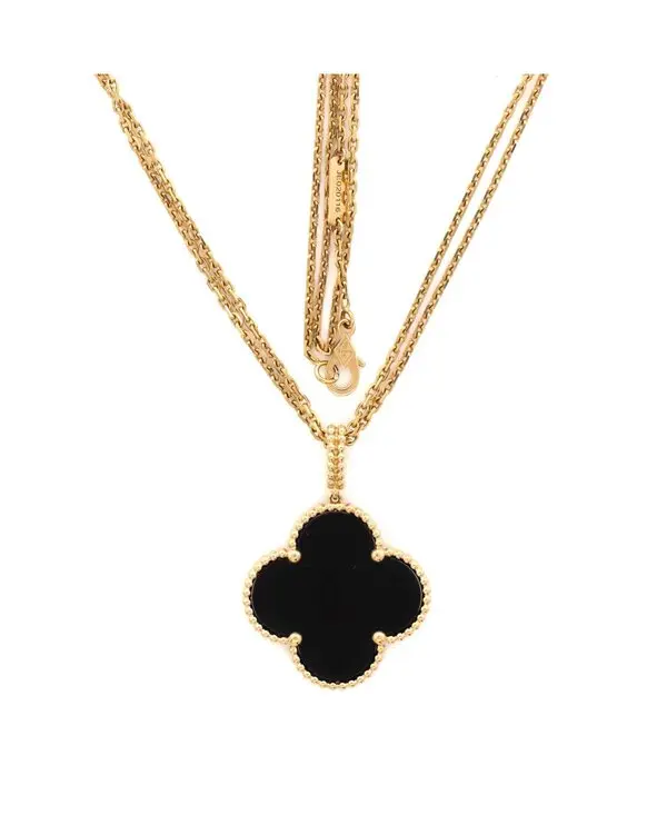 VAN CLEEF & ARPELS Magic Alhambra Pendant Necklace 18k And Onyx, 35