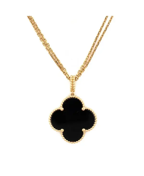 VAN CLEEF & ARPELS Magic Alhambra Pendant Necklace 18k And Onyx, 35
