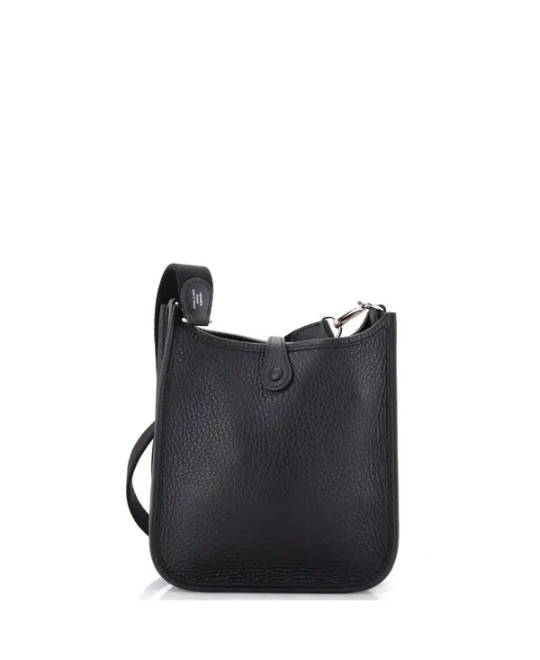 Hermès Tpm Long Strap Evelyne Bag Clemence - Black