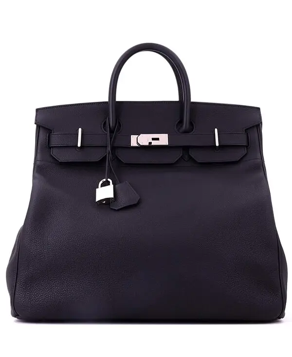 Hermès Hac 40 Handbag Black Togo With Palladium Hardware - Noir