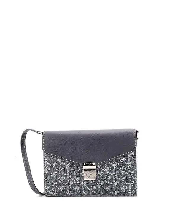 Goyard Chypre Wallet On Strap Coated Canvas With Leather - Gray