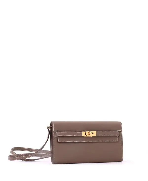 Hermès Kelly To Go Wallet Evercolor - Gray