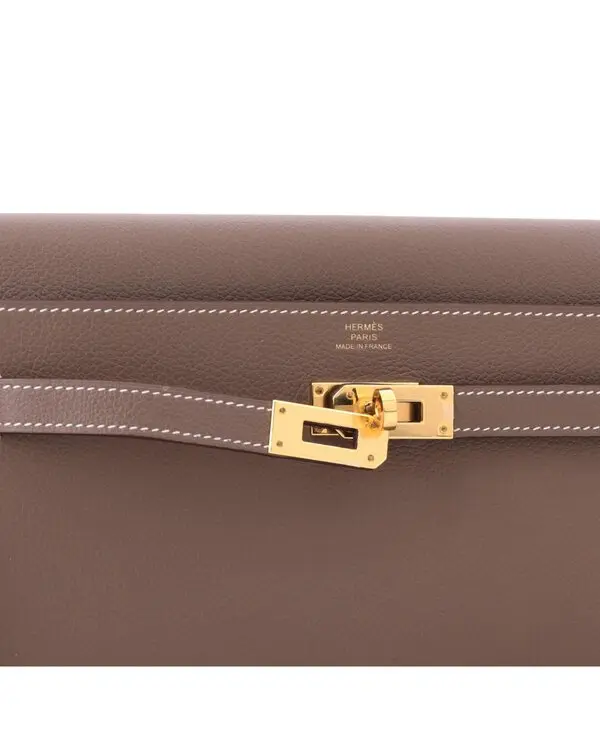 Hermès Kelly To Go Wallet Evercolor - Gray