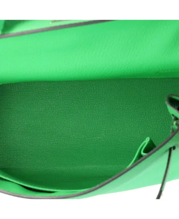 Hermès Kelly 25 Handbag Green Togo With Palladium Hardware - Vert Comics