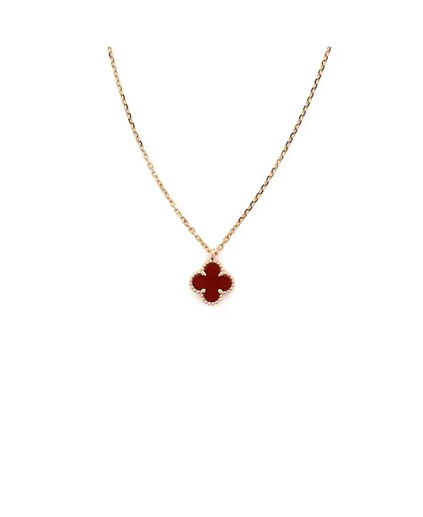 VAN CLEEF & ARPELS Sweet Alhambra Pendant Necklace, 18k Rose Gold And Carnelian - Pink