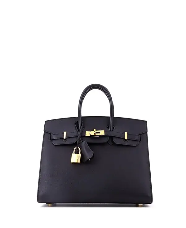 Hermès Birkin 25 Handbag Black Madame With Gold Hardware - Noir
