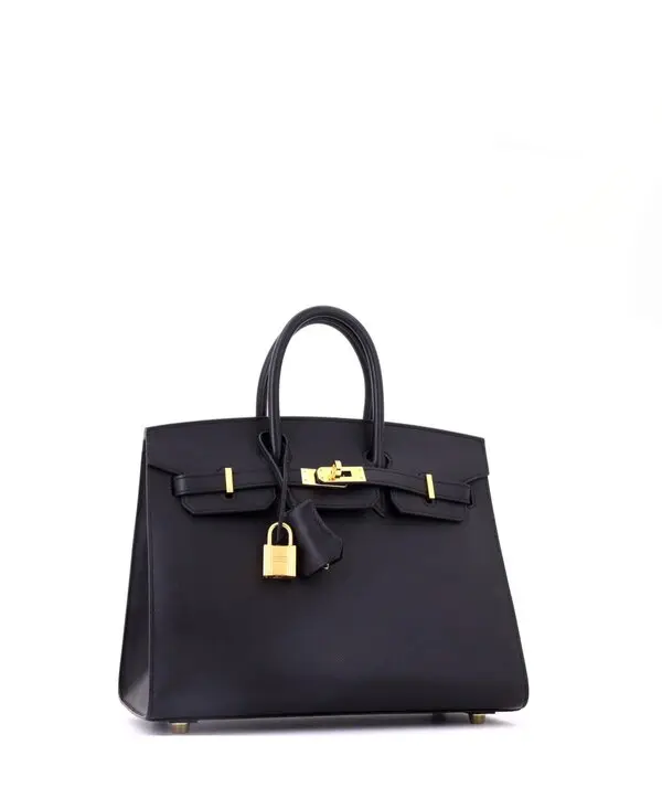 Hermès Birkin 25 Handbag Black Madame With Gold Hardware - Noir
