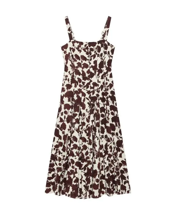 Mint Velvet Linen Blend Printed Midi Dress