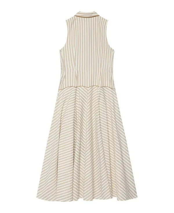 Mint Velvet Striped Button Midi Shirt Dress