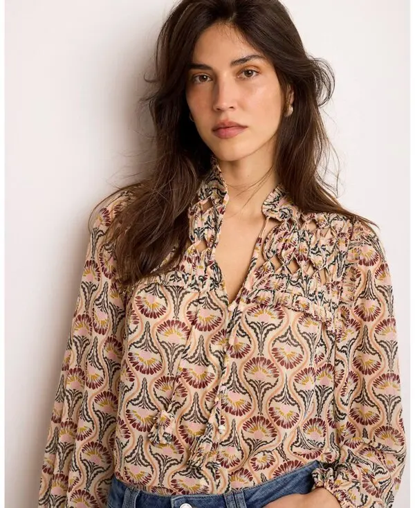 Mint Velvet Floral Print Ruffle Blouse