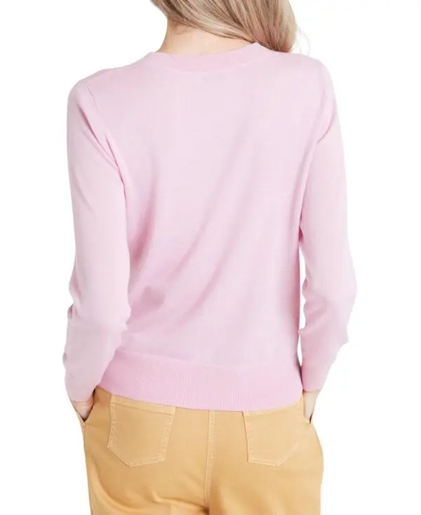 TEMPERLEY LONDON She Who Dares Wins" Intarsia Ribbon Banner Merino Wool Sweater