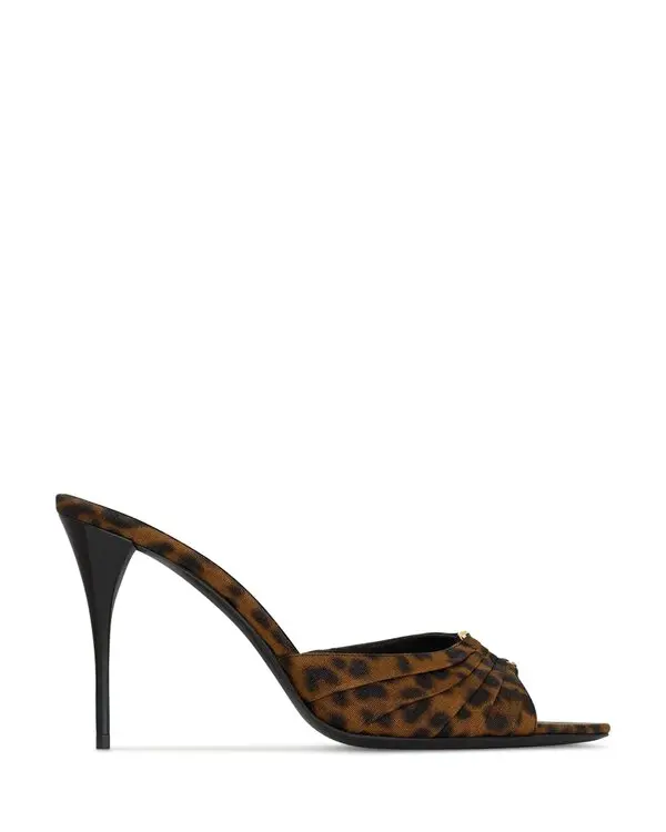 Saint Laurent Babylone Mules - Leopard