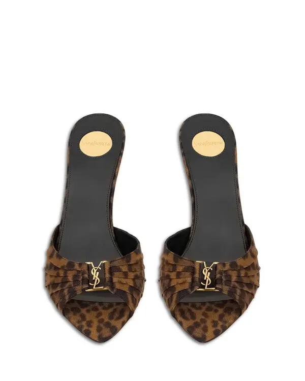 Saint Laurent Babylone Mules - Leopard