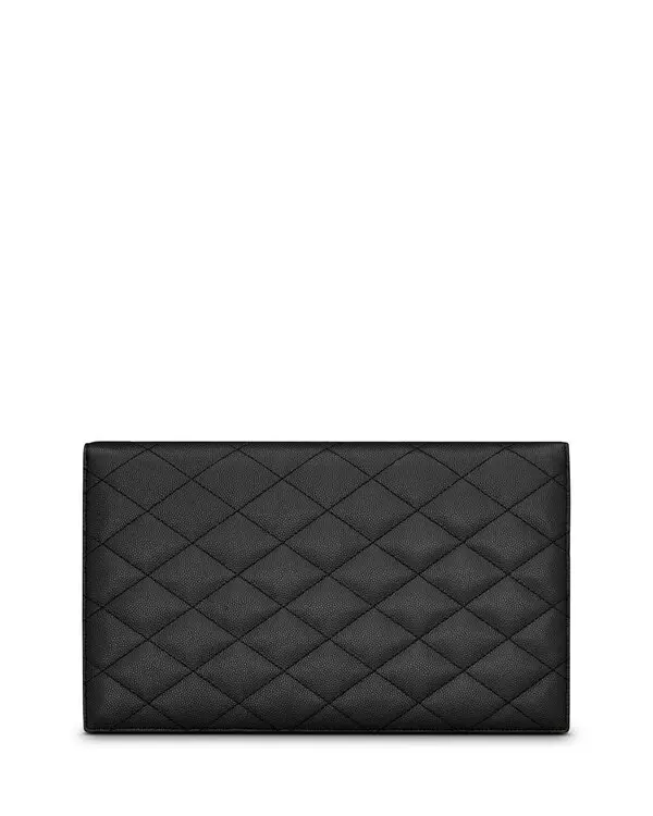 Saint Laurent Quilted Monogram Pouch - Black