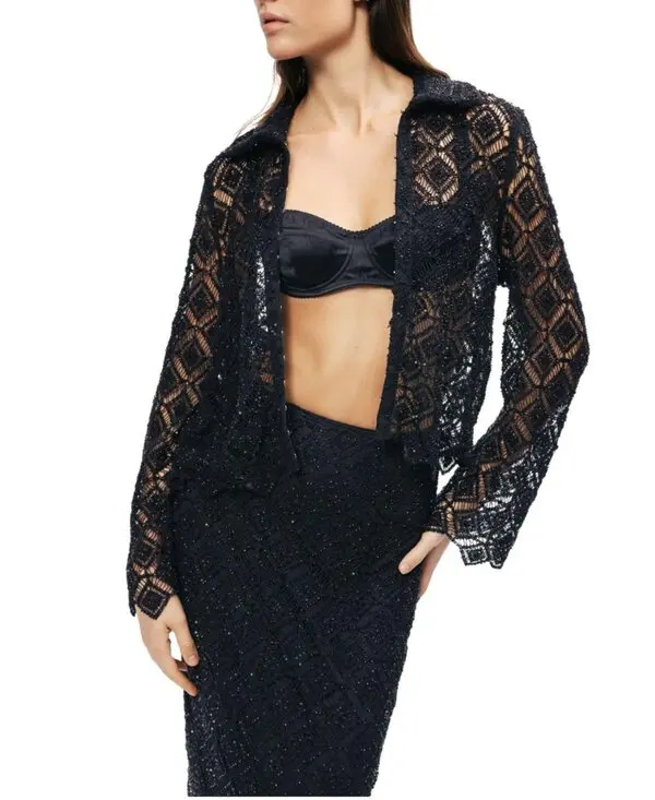NOCTURNE Lace Sheer Jacket