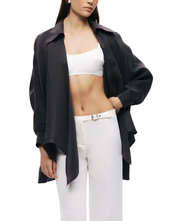 NOCTURNE Front-tie Longline Shirt