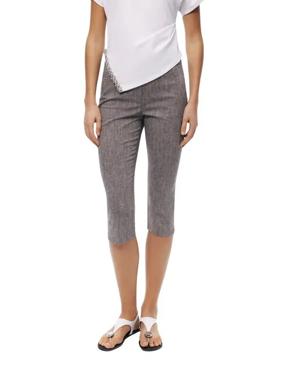 NOCTURNE Tailored Linen-blend Capri Pants