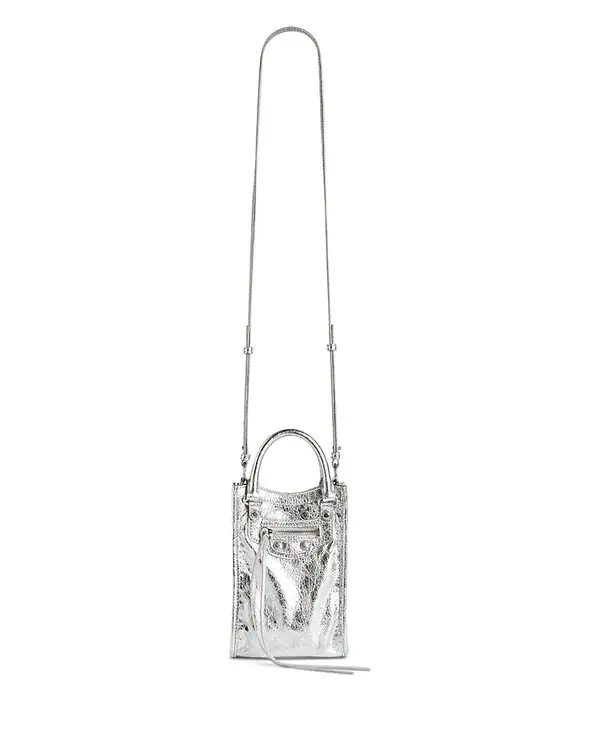 Balenciaga Le City Tote Phone Holder - Silver
