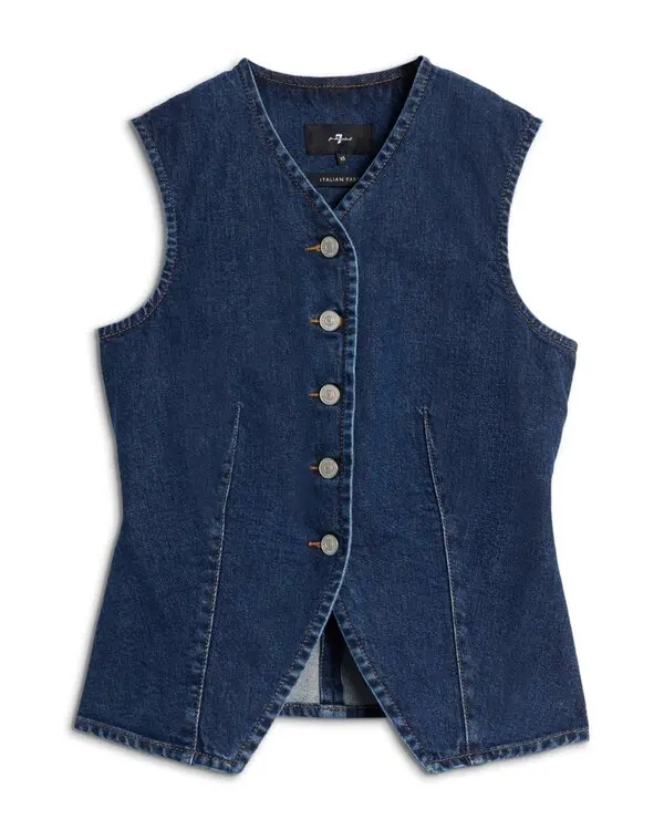 7 For All Mankind Sleeveless Denim Vest