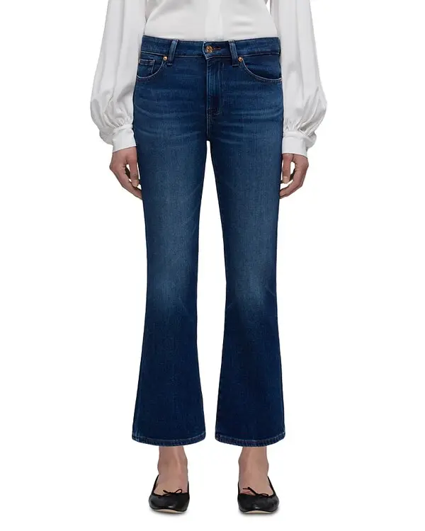 7 For All Mankind Mid Rise Bootcut Crop Jeans - Current