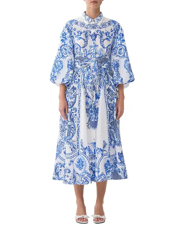 Camilla Printed Shirt Dress - Ceramic Panoramic