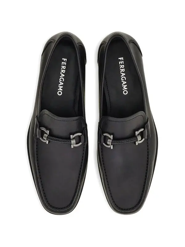 FERRAGAMO Gancini Ornament Calf Leather Loafers