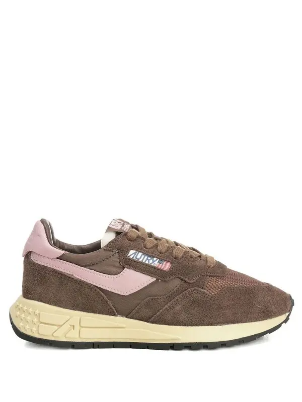 AUTRY Reelwind Low Sneakers In Nylon, Suede, And Leather - Brown