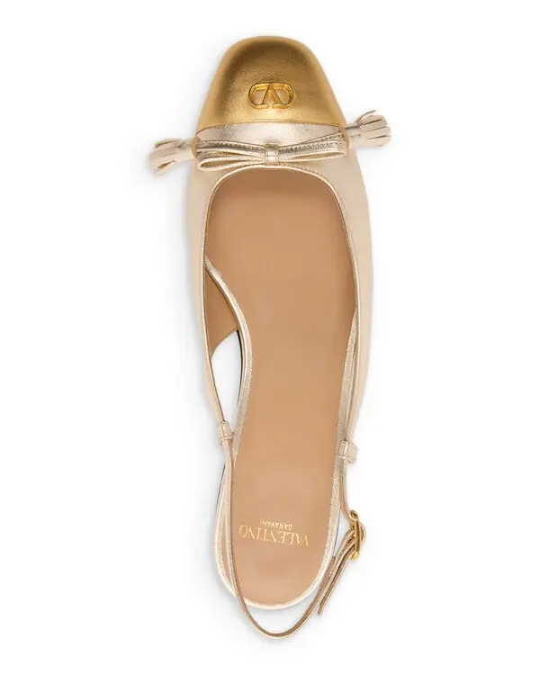 Valentino Garavani Vlogo Valet Du Roi Slingback Ballerina Flats