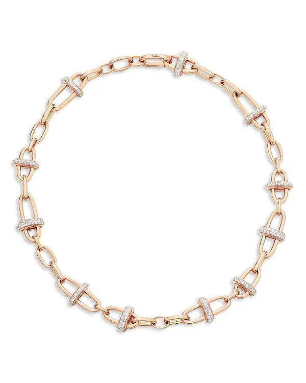 Pomellato Iconica Open Link Diamond Necklace In 18k Rose - Gold