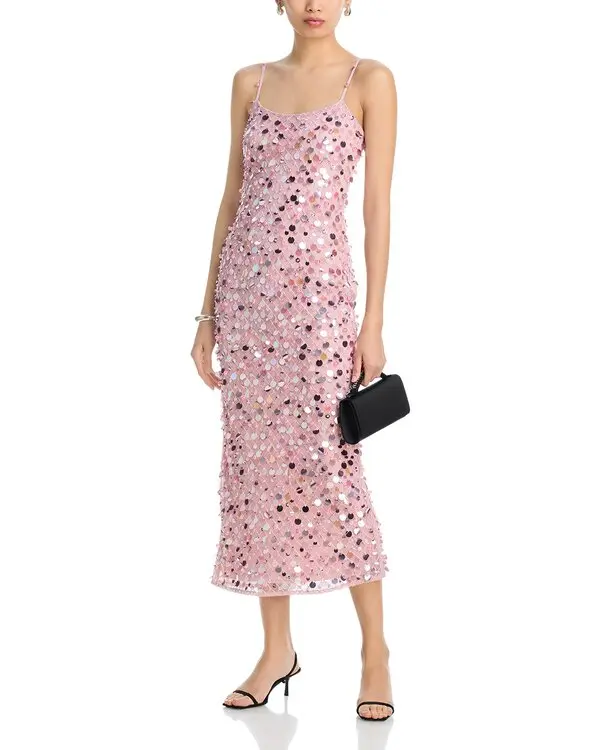 Aqua Bendita Paillette Embellished Maxi Dress