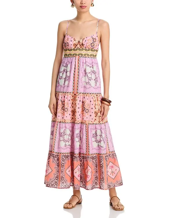 Aqua Bendita Tiered Maxi Dress - Multi