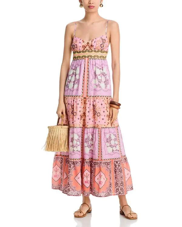 Aqua Bendita Tiered Maxi Dress