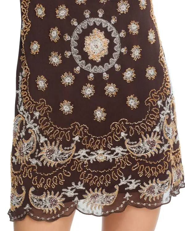 Aqua Bendita Embellished Mini Dress