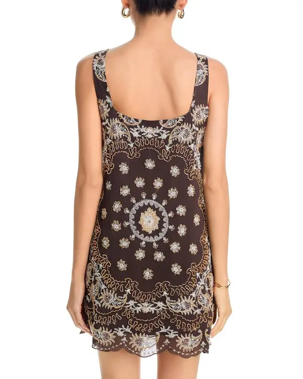 Aqua Bendita Embellished Mini Dress