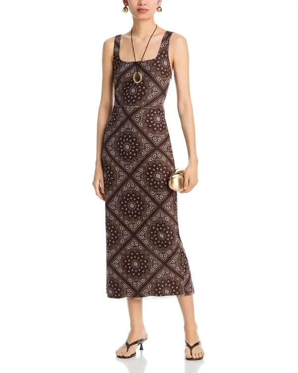 Aqua Bendita Mesh Cutwork Midi Dress